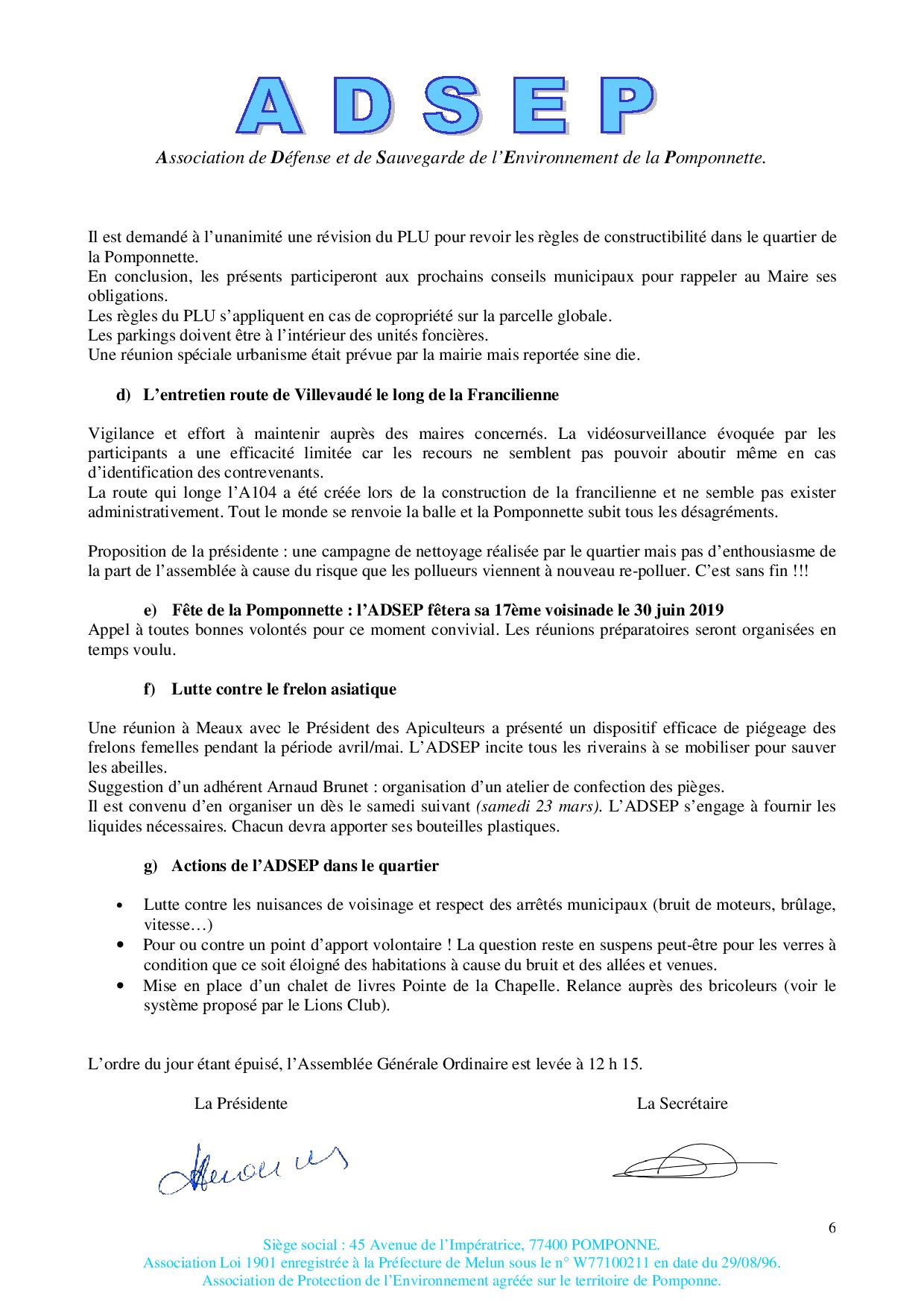 ADSEP – PROCÈS VERBAL AG 2019