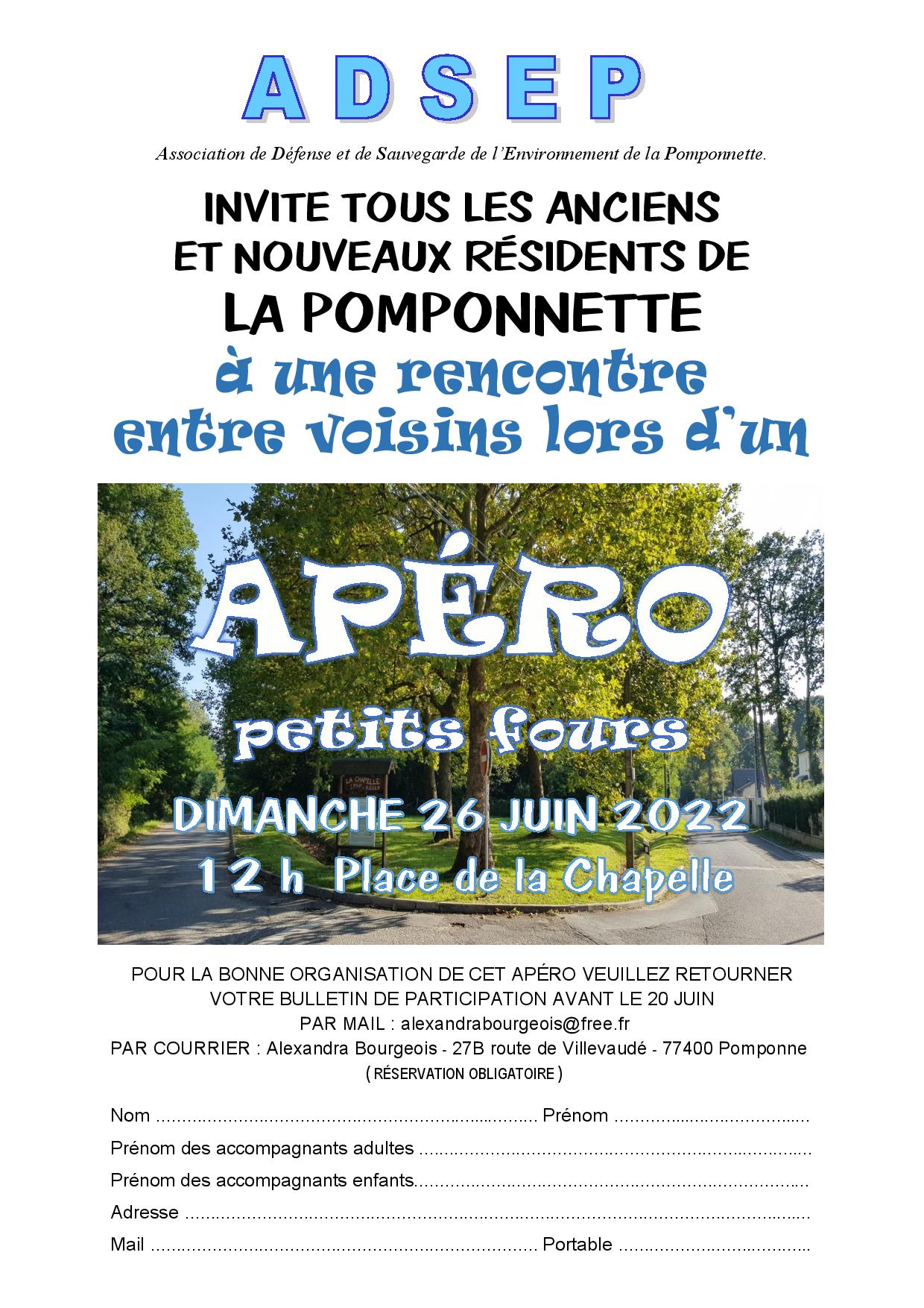 ADSEP – INVITATION APÉRITIF